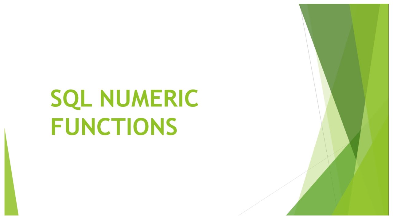 SQL Server Numeric Functions with Examples | Complete SQL Tutorial