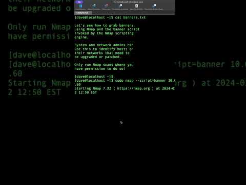 Banner Grabbing with Nmap #linux #nmap #cybersecurity