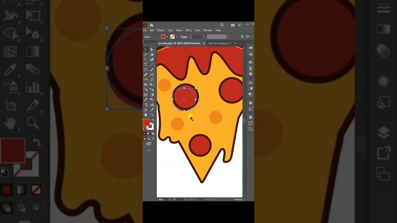 Create vector pizza illustration | Adobe Illustrator tutorial #youtubeshorts #shorts_ #mockup