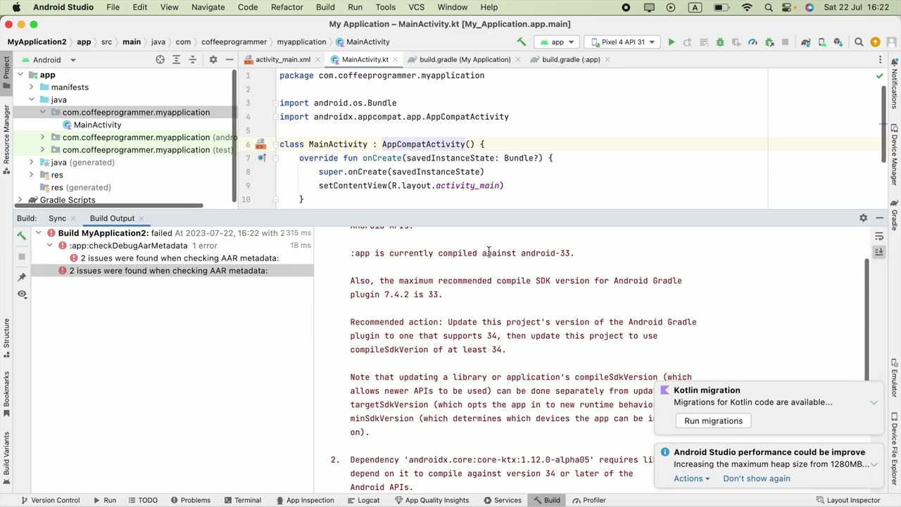 How to Configure Kotlin in Existing Java Android Project and convert Java file to a Kotlin File