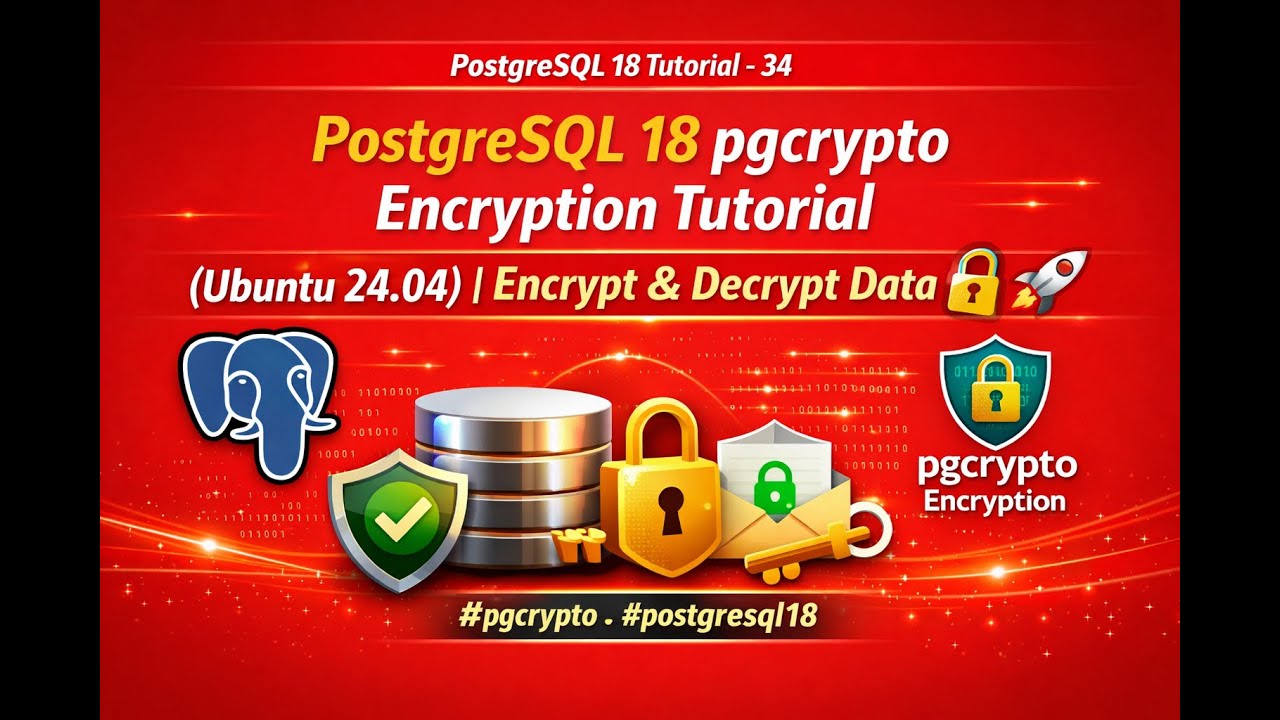 PostgreSQL 18 pgcrypto Encryption (Ubuntu 24.04) | Encrypt & Decrypt Data 🔐🚀 #pgcrypto #postgresql