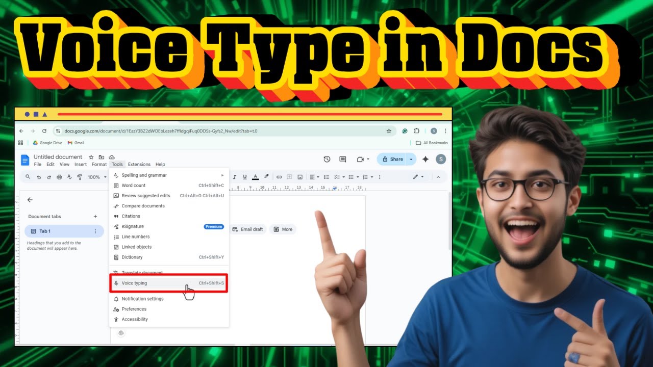 How To Dictate To Google Docs | Voice Typing Tutorial