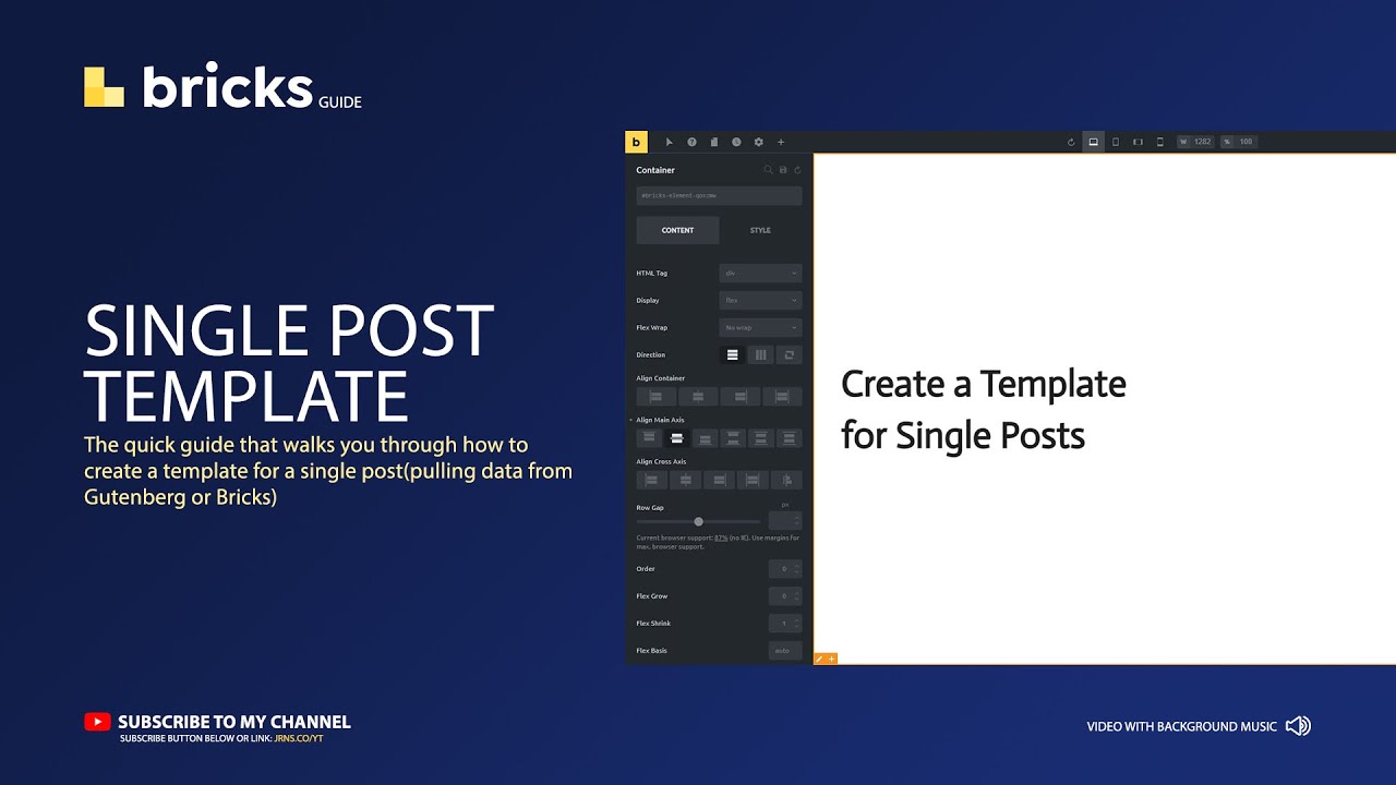 Bricks Builder - Single Post Type Template | How To | Tutorials on