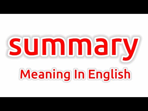 Summary Meaning | Summary Meaning In English | Meaning Of Summary | What Is The Meaning Of Summary