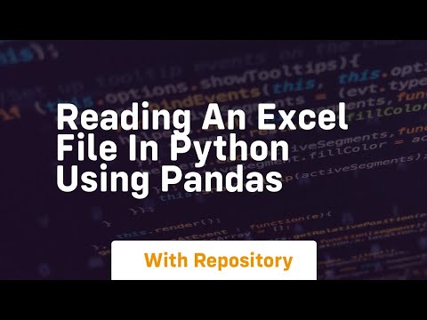 reading an excel file in python using pandas