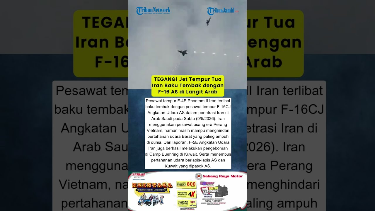 TEGANG! Jet Tempur Tua Iran Baku Tembak dengan F-16 AS di Langit Arab