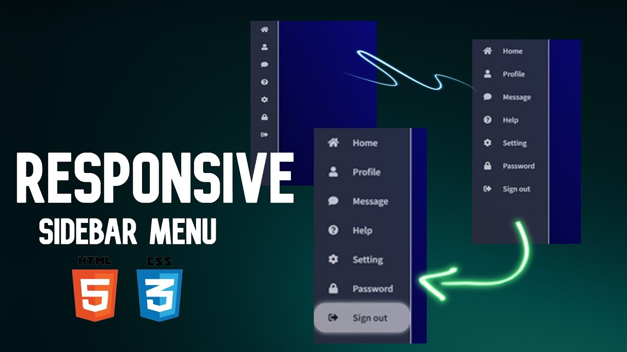 Responsive sidebar menu Using HTML & CSS
