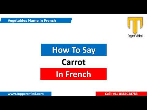 Carrot in French | How to say Carrot in French | French Pronunciation and Translation | La carotte