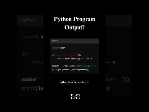 Python Basic Series Part 22: Check if a Number is a Perfect Square 🔲