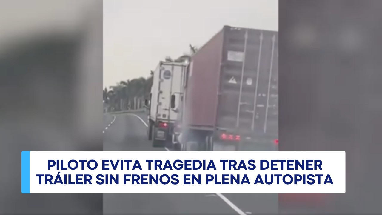 Driver helps a trailer with brake failure