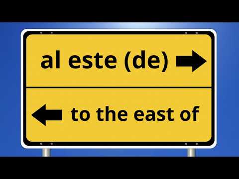 How to say, "to the east of," in Spanish.