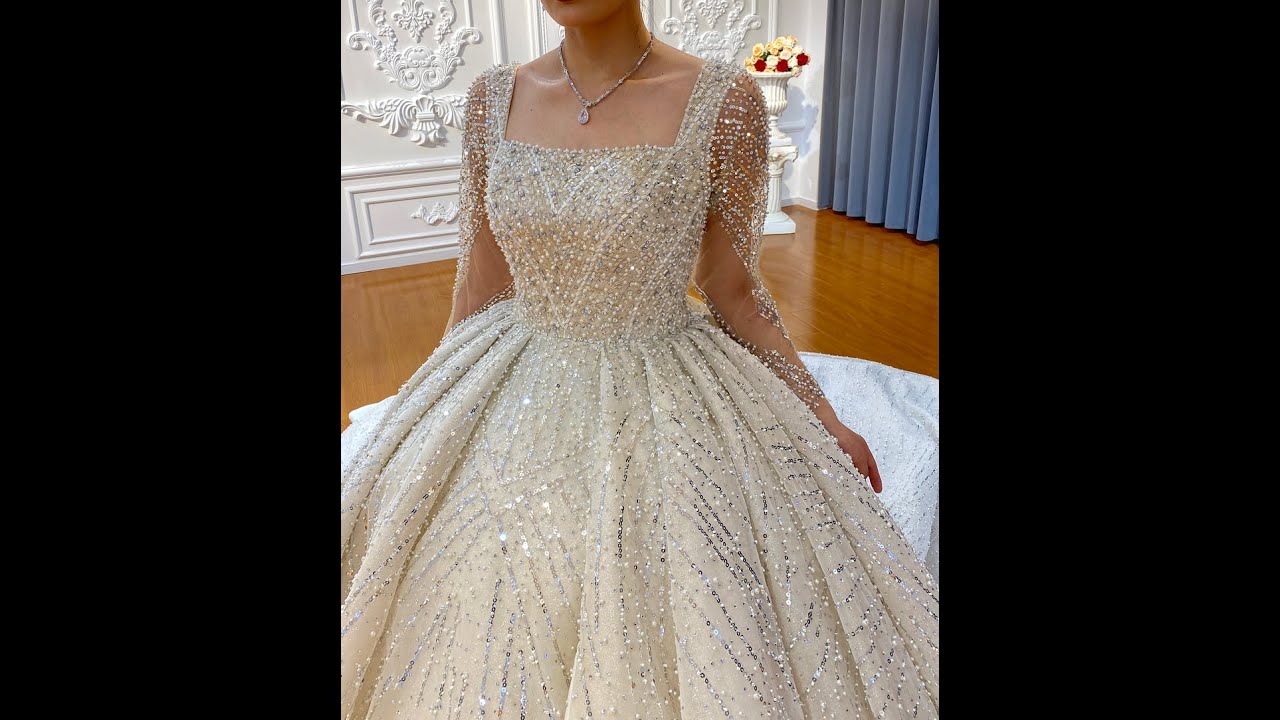 NS4149 Amazing luxury hand beaded wedding dress 2022 Amanda Novias surprise every day