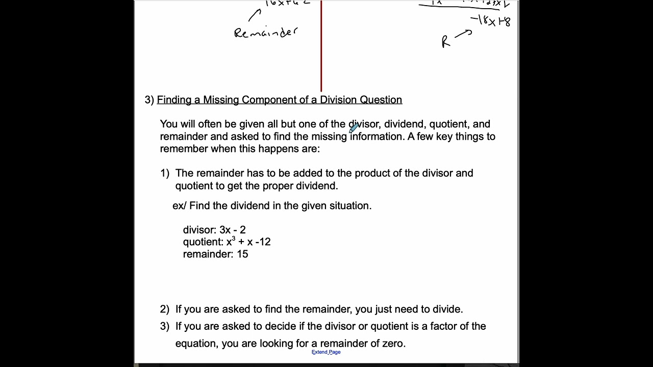 MHF 4U 3 5 Dividing Polynomials