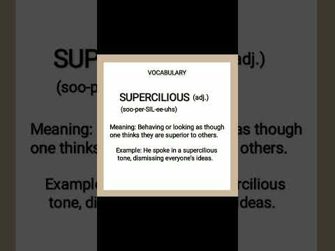 #shorts vocabulary | SUPERCILIOUS