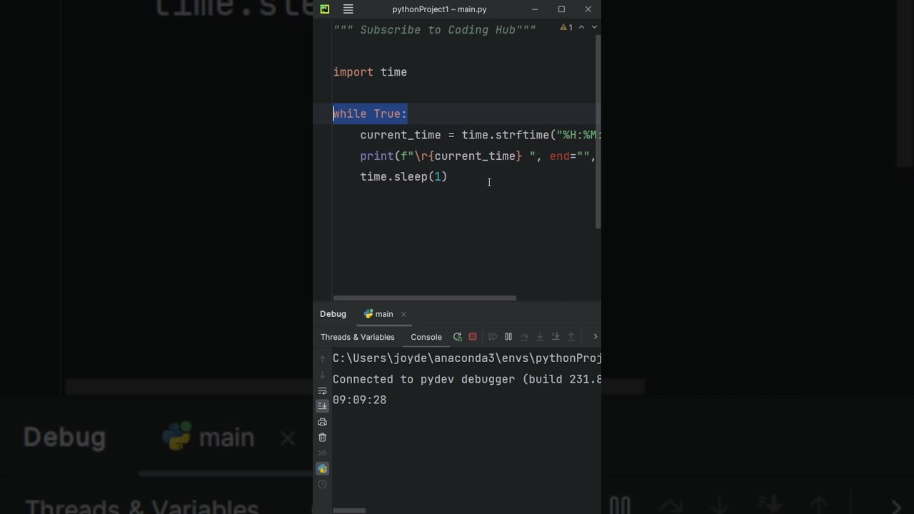 12. How to create a clock in python #python #shorts