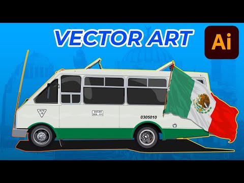 DRAWING a PESERO (Micro Bus - Public Transport) from Mexico City with VECTORS in Adobe Illustrator