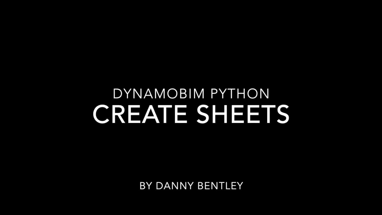 DynamoBIM Python Beginner Create sheets