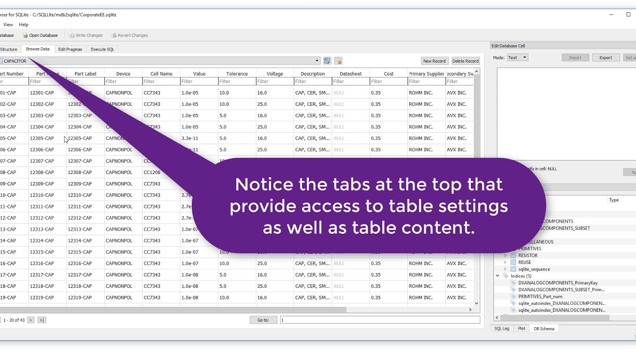 SQLite Databse editor