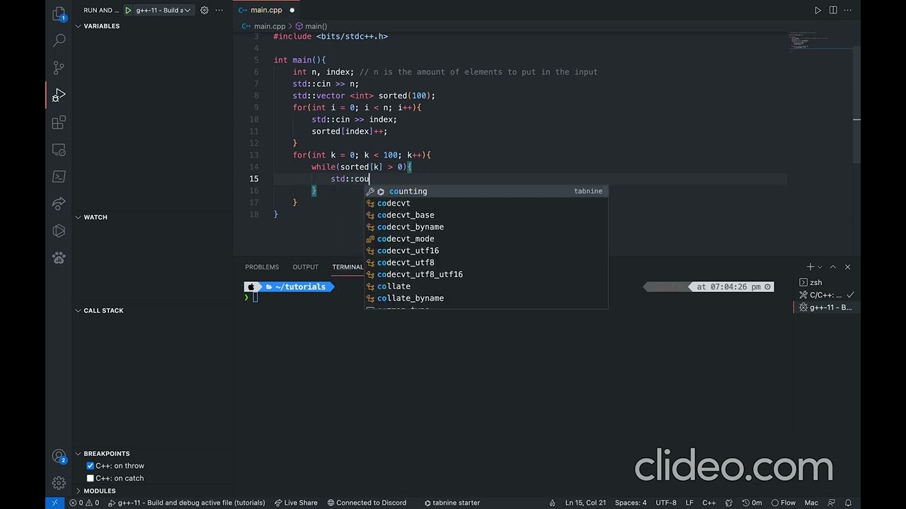 Counting Sort Implementation (Hackerrank)