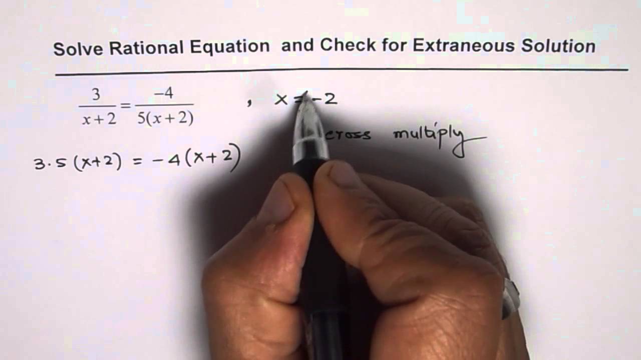 Solve Rational Equation and Check For Extraneous Solution