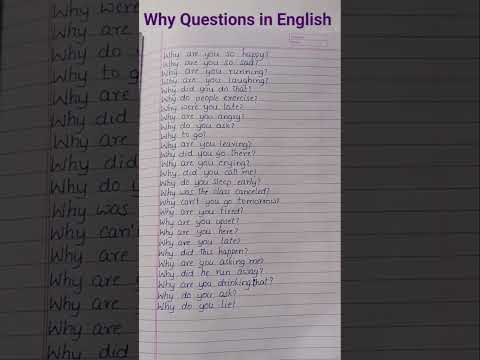 Why Questions in English/Why Questioning sentences in English/ English for beginners