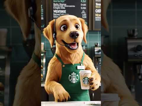 dog's Starbucks coffee time #likeandsubscribe