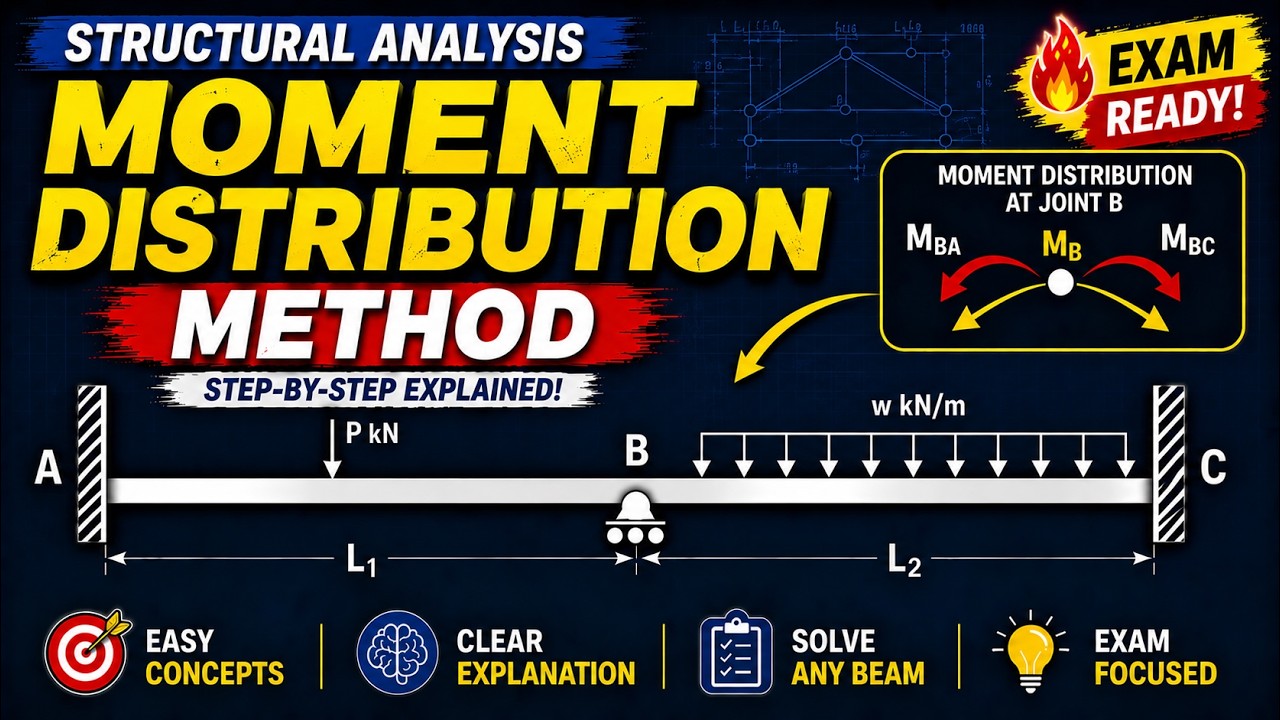 Solving indeterminate structure by Moment distribution method Lecture 2 | #structuralengineering