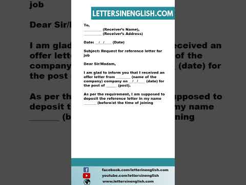 Request Letter for Reference Letter for Job