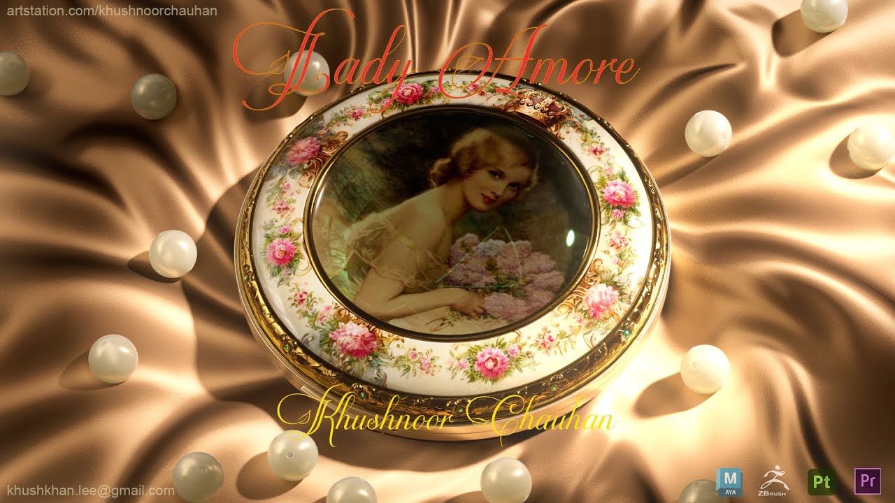 Lady Amore : A 1930s vintage compact powder (3D Model)