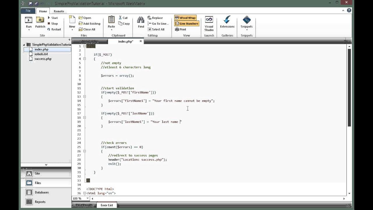 Php Form Validation Tutorial Simple Part 3/6