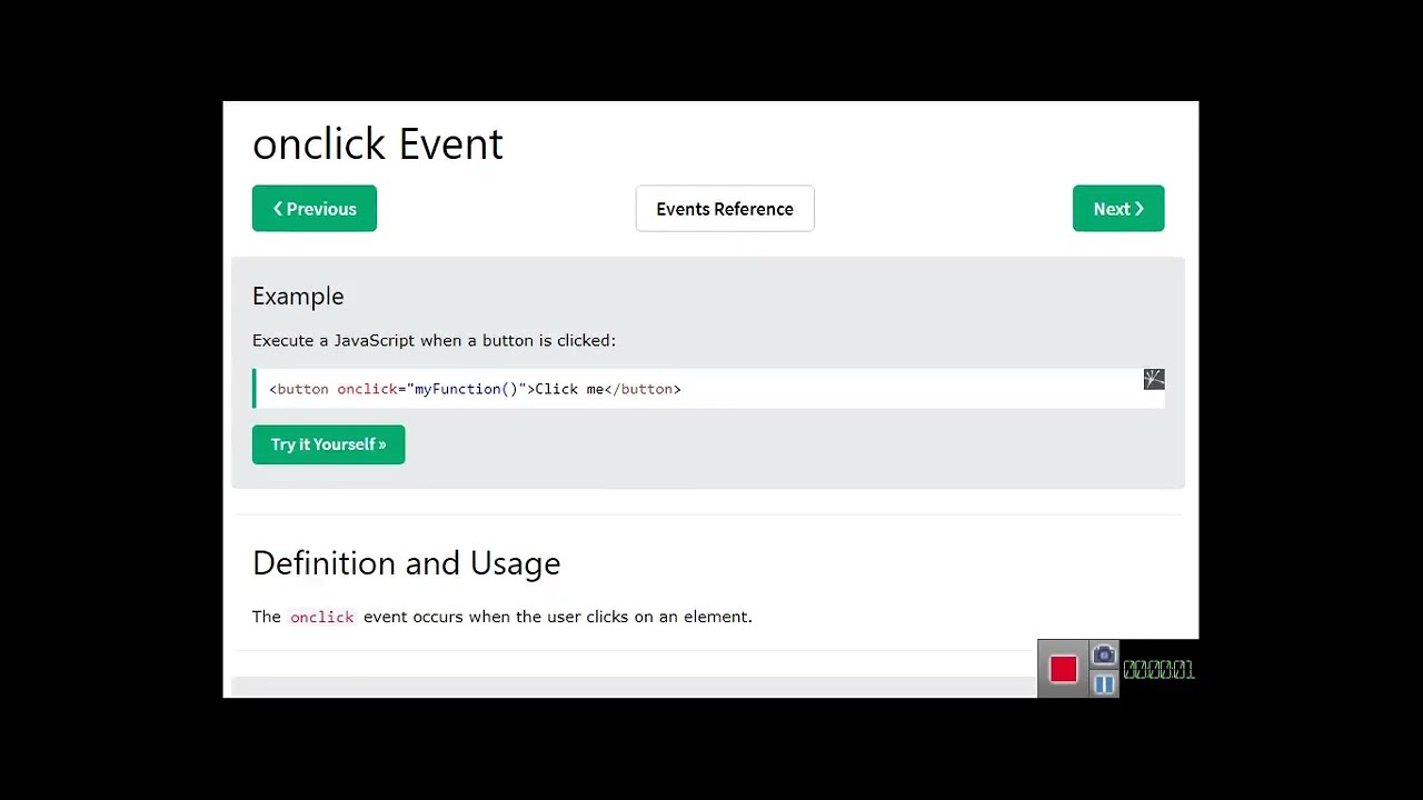 JavaScript lesson 1: onClick event