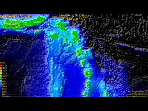 Basse-Terre, Guadeloupe, (z+c) sea level rise -135 - 65 m
