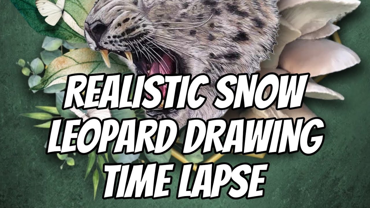 REALISTIC SNOW LEOPARD DRAWING TIME LAPSE! 🥰🥰💚