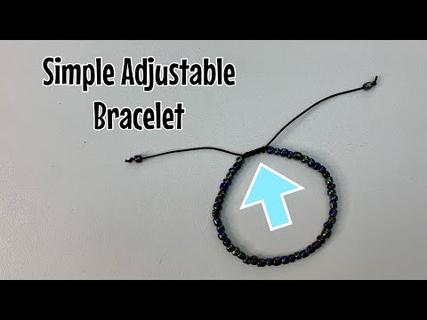 Simple adjustable bracelet! Seed bead & square knot bracelet