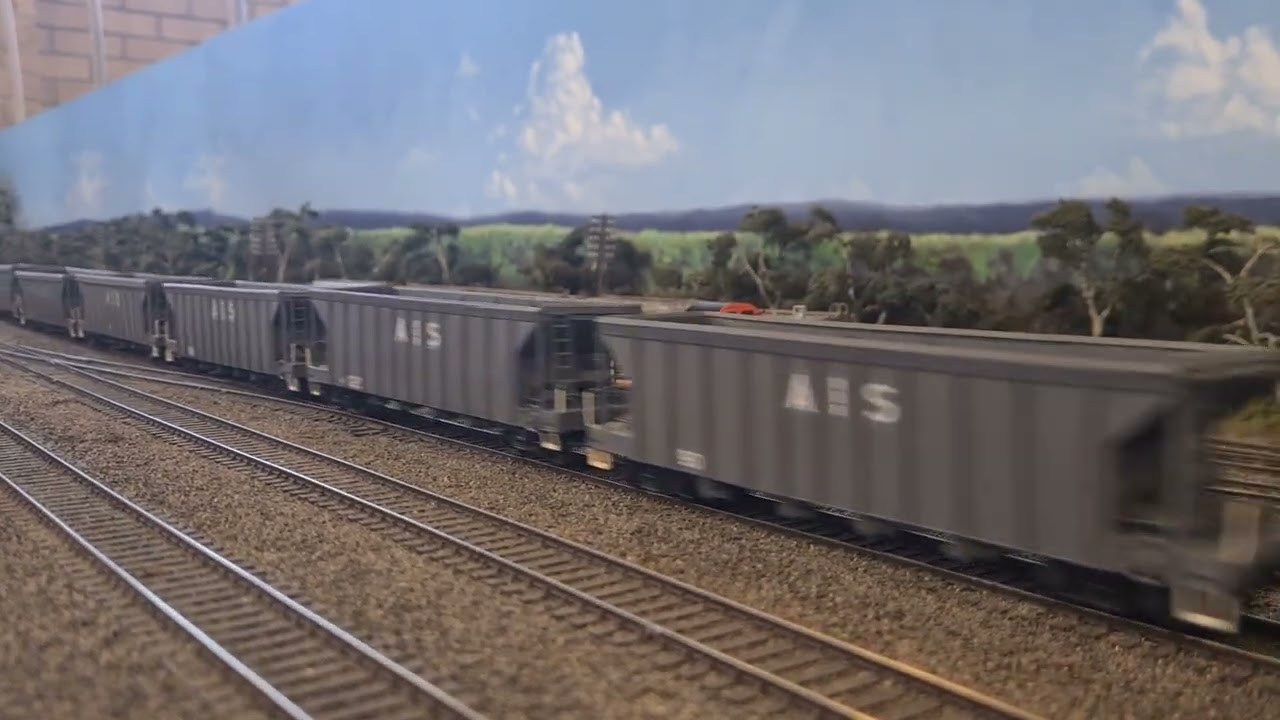 D34 passing 3 other D class in the IMRA layout waterfall yard