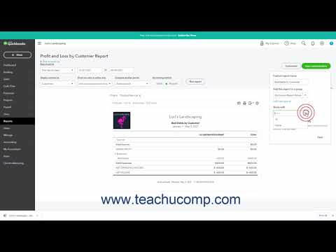 QuickBooks Online Tutorial Saving Customized Reports Intuit Training