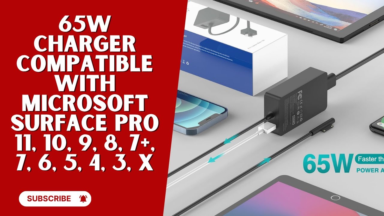 65W Surface Pro Charger | Fast Charging Power Adapter for Microsoft 💻