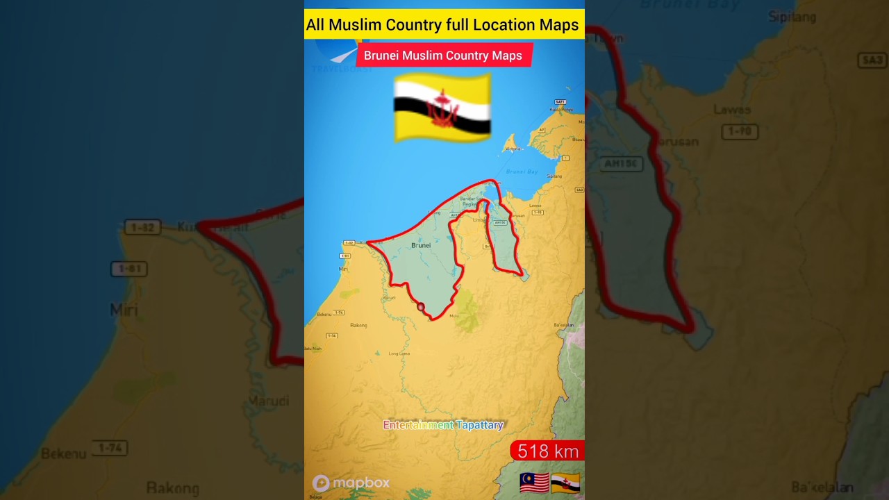 Brunei Muslim Country Maps 🇧🇳🌍 #islamic #brunei #short #muslimcountry #map #location #allahuakbar