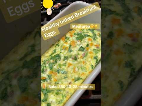 BAKED EGGS #mealprepideas #eggbreakfast #bakedeggs #eggrecipe #breakfastideas#healthyfood #foodprep