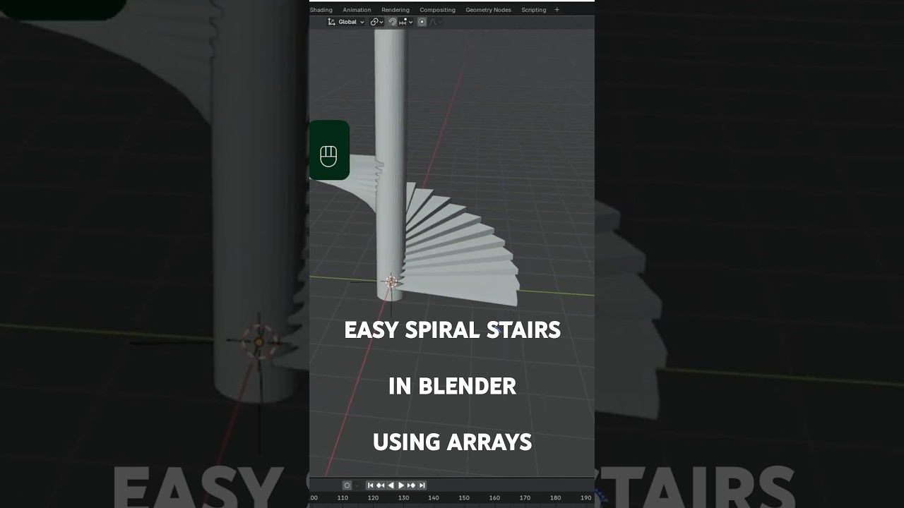 EASY SPIRAL STAIR CASE BLENDER ARRAYS TUTORIAL #subscribe #blenderforbegginer #shorts