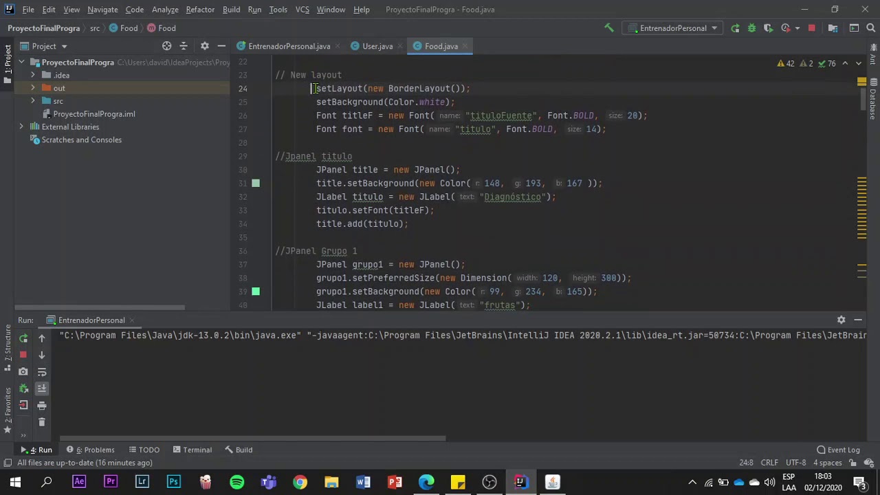 Proyecto Final, Programación JAVA