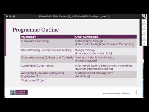MA Consumer Psychology at NUI Galway