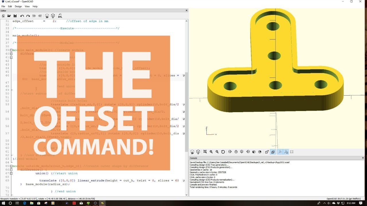 Open SCAD - Using the OffSet Command!