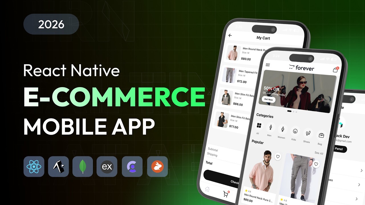 Build E-Commerce App with React Native & Expo | Mobile App Development Step by Step Tutorial 2026