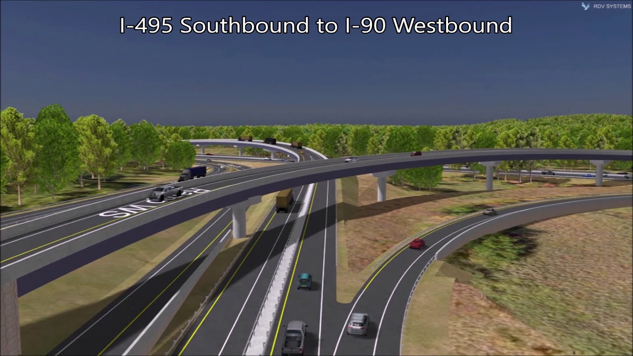 I-495 Southbound to I-90 Westbound