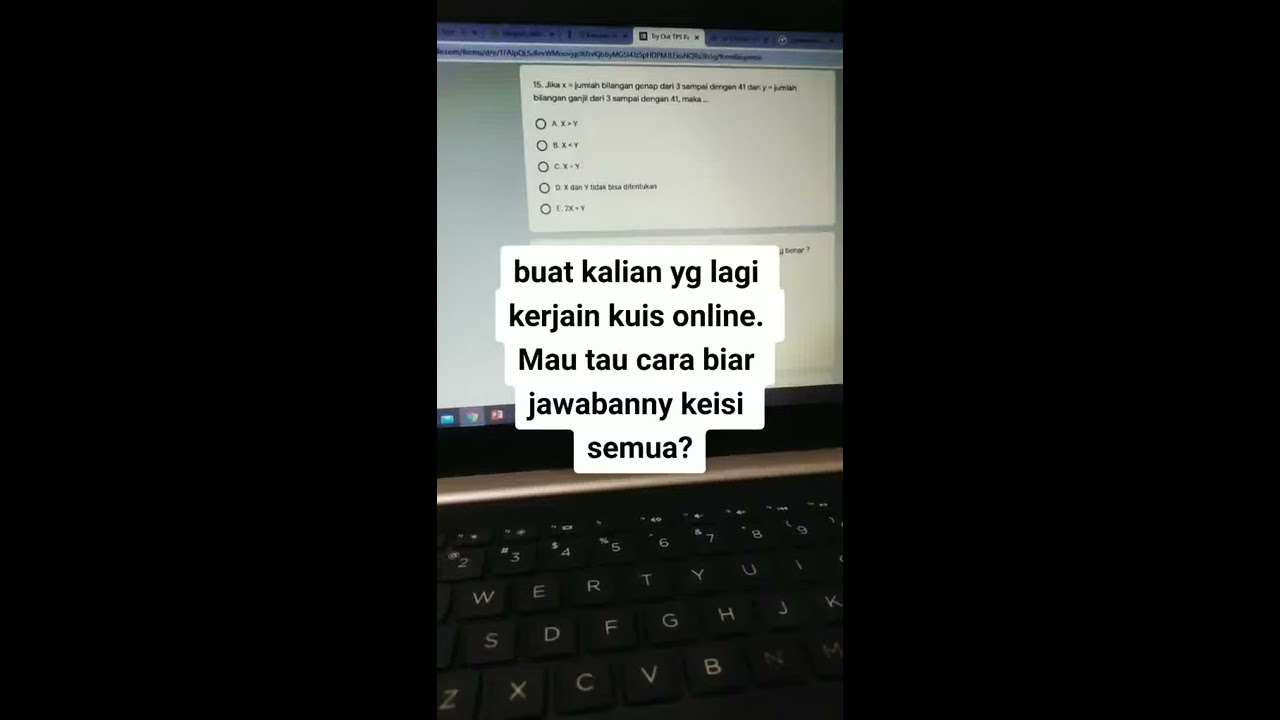 Cara menjawab soal dari kuis online..