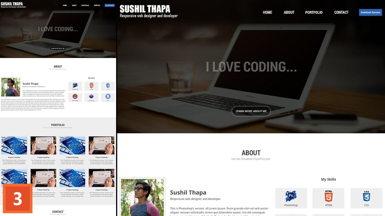 Personal Portfolio Website | PSD to Responsive HTML - 3