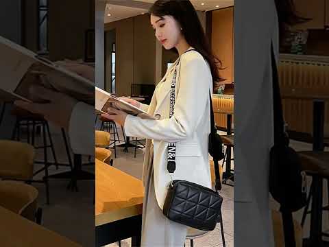 Stylish Girl's Crossbody Bag - 2 Pcs Black Embroidered PU Leather, C-AR-5 Black #tinybag #baghashtag