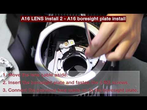 Optoma A16 LENS Install 2 - A16 boresight plate install