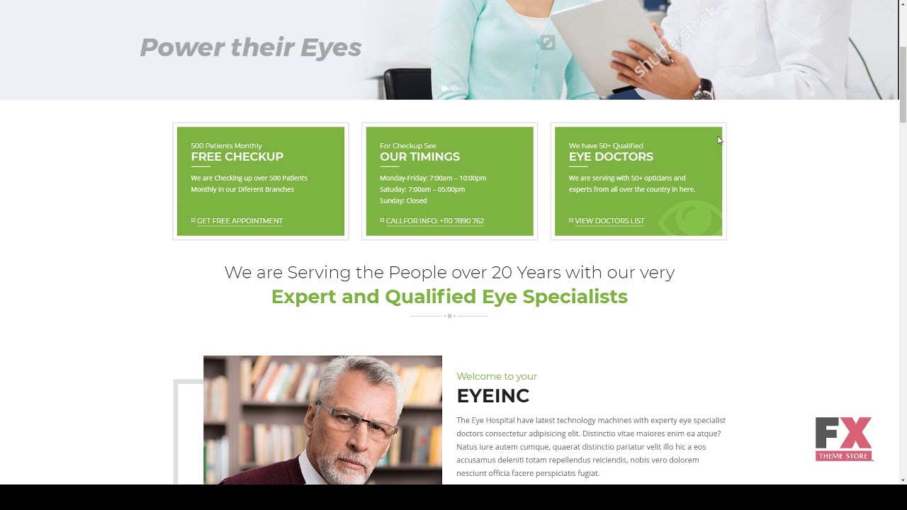 EyeInc - Optometrist WordPress Theme        Grayson Budi